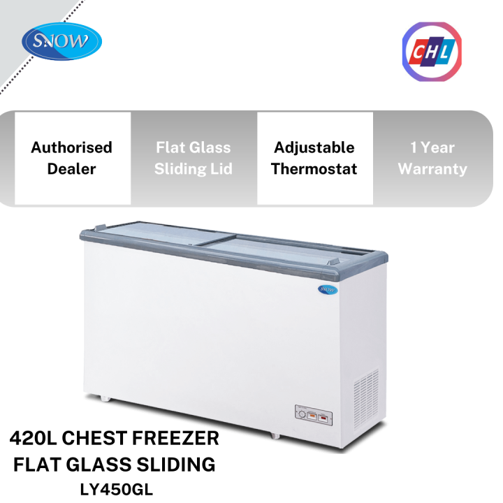 SNOW (AUTHORISED DEALER)GLASS DOOR FREEZER 420L LY450GL-SNOW WARRANTY ...