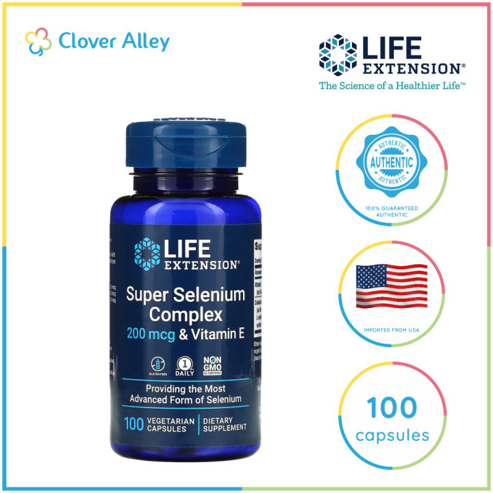 Life Extension Super Selenium Complex & Vitamin E, 200 mcg, 100pcs (09/ ...