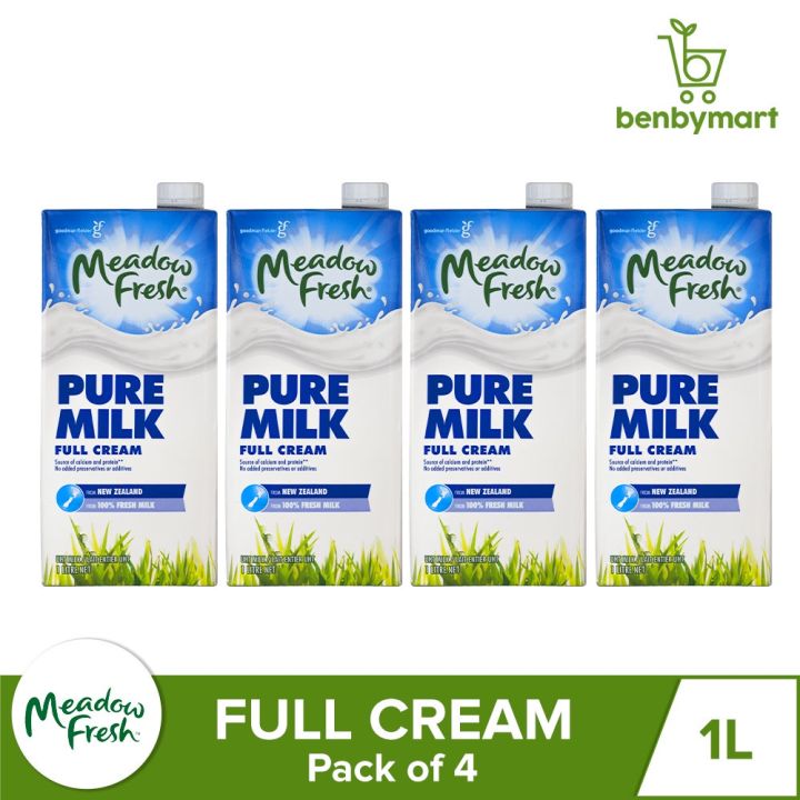 Meadow Fresh Full Cream Pure Milk 1L - (4-Pack) | Lazada PH