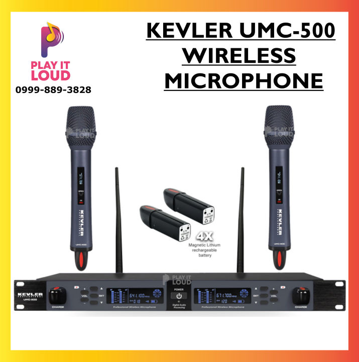 KEVLER UMC-500 PROFESSIONAL DUAL UHF WIRELESS MICROPHONE with LCD ...