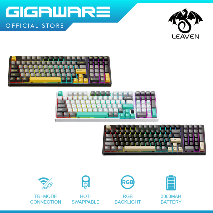 Leaven K98 97 Keys DIY Customized Game RGB Keyboard Three Mode Real ...