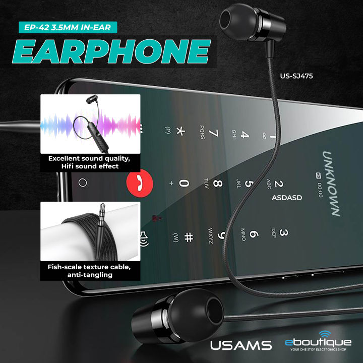 USAMS Earphone/Earbuds for Android (EP-42) | Lazada PH