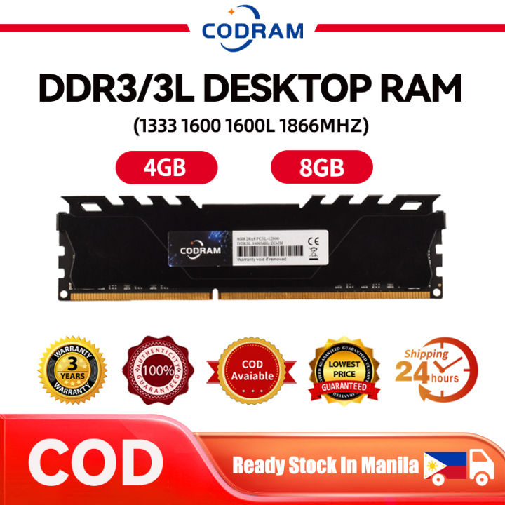 Codram Ddr3 Ddr3l Ram 4gb 8gb Desktop Memory 1333mhz 1600mhz 1866mhz