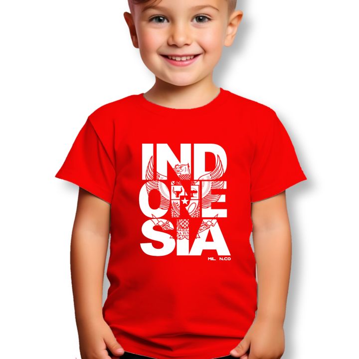 Kaos anak kemerdekaan indonesia/Baju anak tema 17 agustus HUT RI Dirgahayu/Kaos anak usia 3,5-14 ...