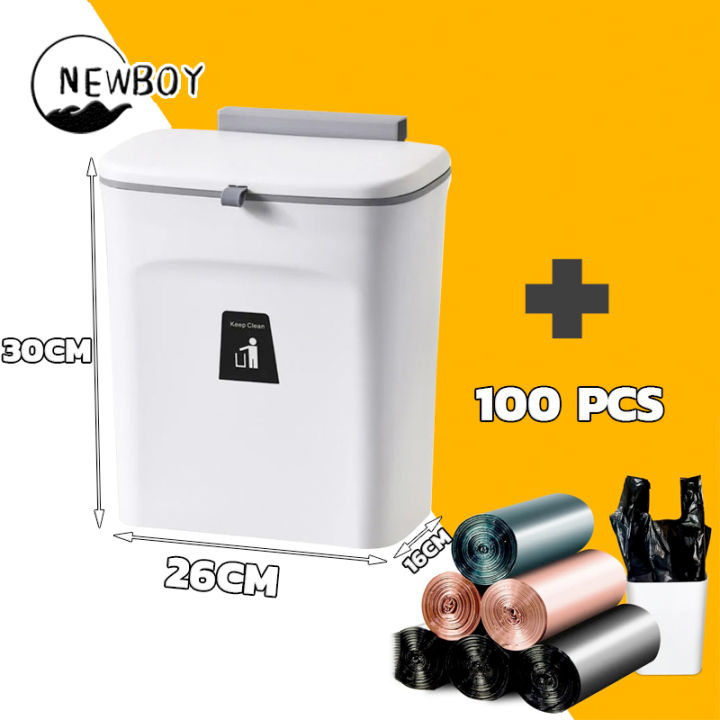 (In stock SG) Kitchen garbage can sliding cover garbage can storage ...