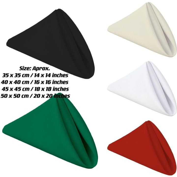 Table Napkin Square Table Napkin Dinner Cloth Solid Color Wedding ...