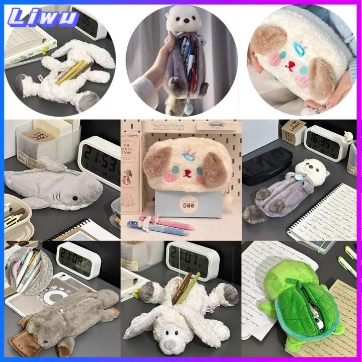 LIWU สัตว์การ์ตูน กระเป๋าใส่ปากกา จุได้มาก มัลติฟังก์ชั่ กล่องใส่ดินสอ ...