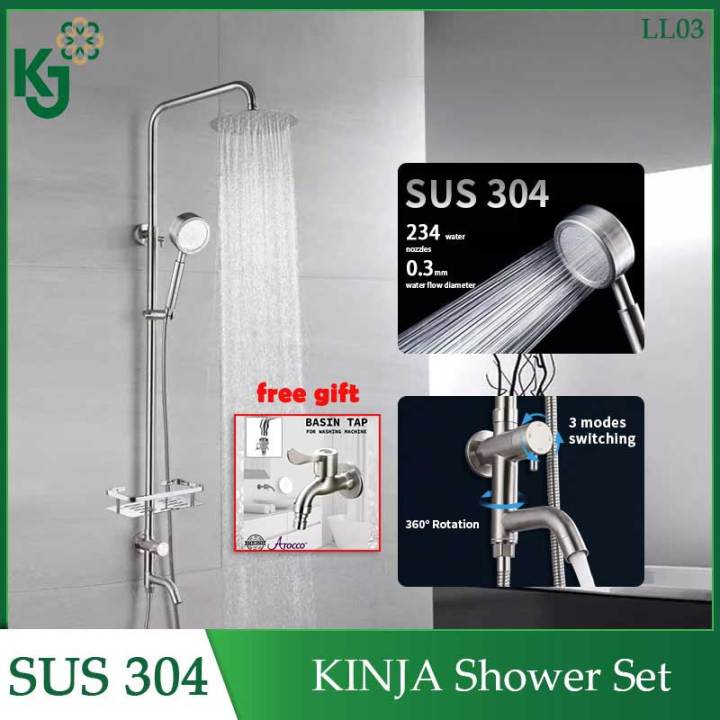 KJ shower set with faucet for bathroom 304 Stainless Steel single ...