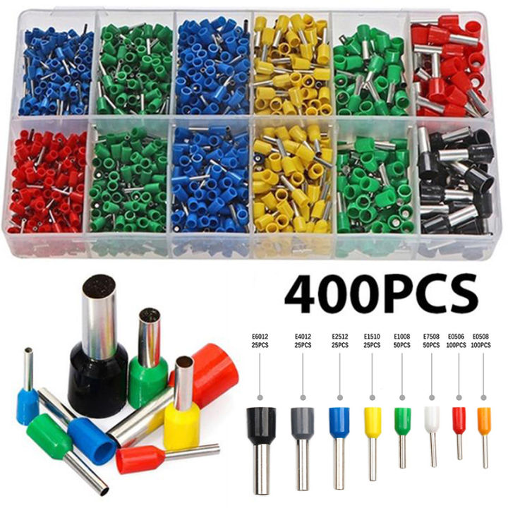 LYM 400pcs Tubular Terminal Cord End Wire Connector Electrical ...