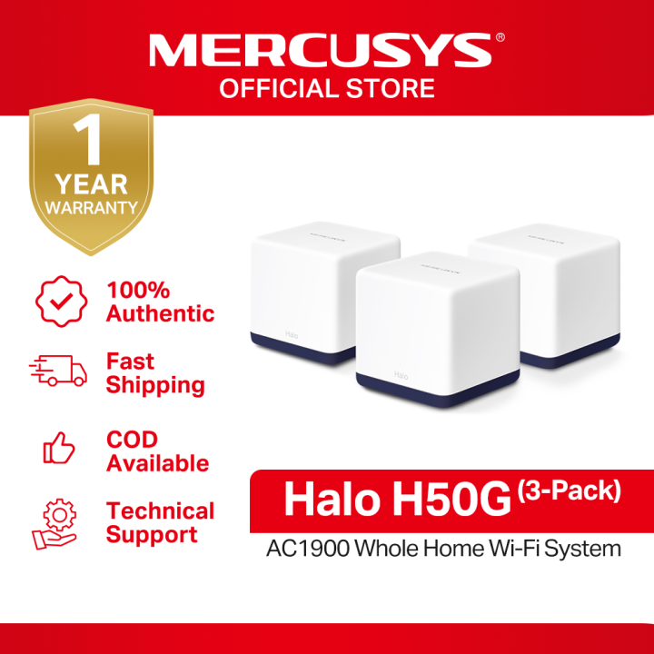 Mercusys Halo H50G AC1900 Wi-Fi 5 Whole Home Mesh Seamless Roaming MU ...