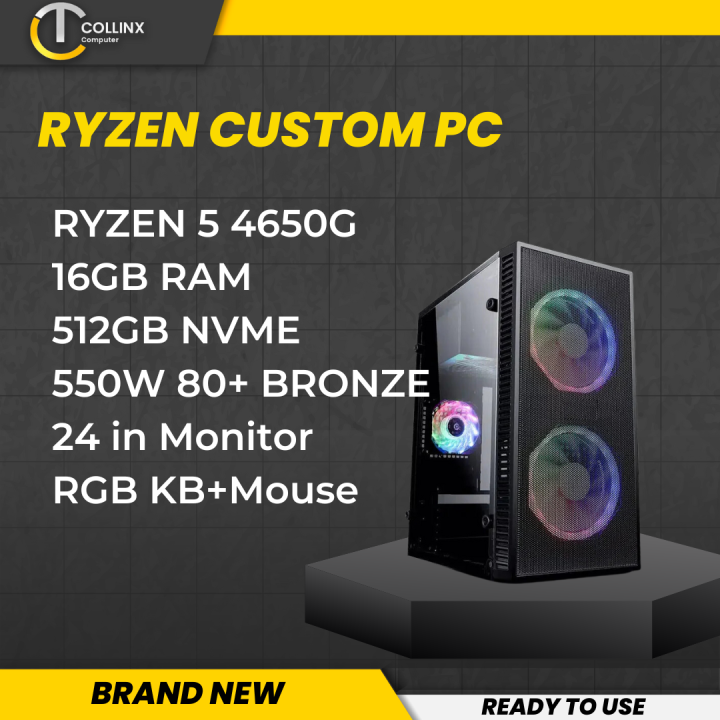 [ CUSTOM GAMING PC SET ] AMD RYZEN 5 4650G Desktop | A320M Motherboard ...