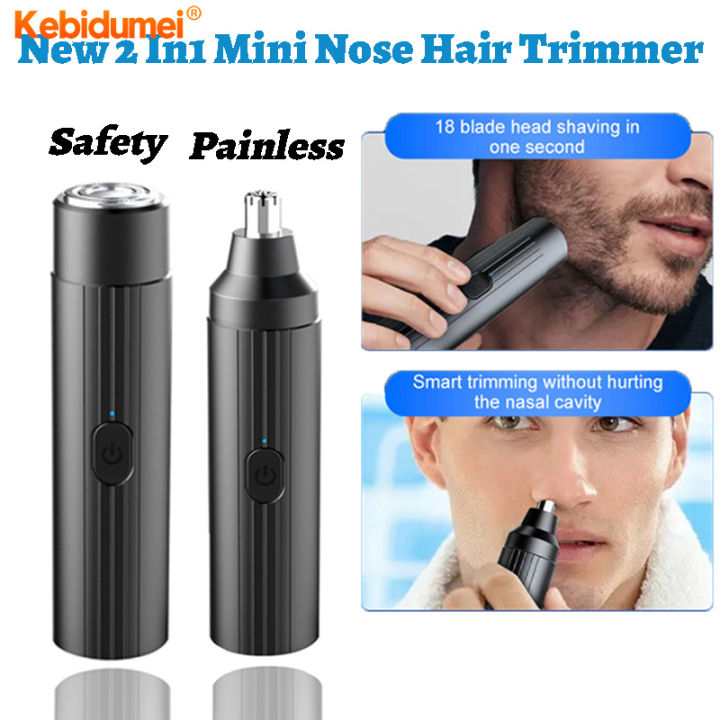 Kebidumei Electric Shaver Mini Nose Hair Trimmer Men's Painless Razors ...