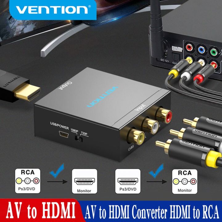 Vention AV to HDMI Converter HDMI to RCA Video Adapter with Mini USB ...