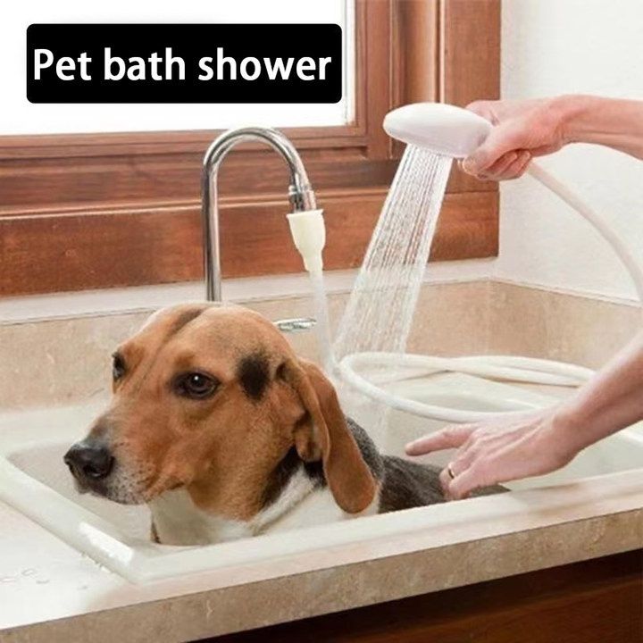 Pet Bathing Shower Tool，Pet Bathing Head Wash Dog Silicone Hose Pet ...