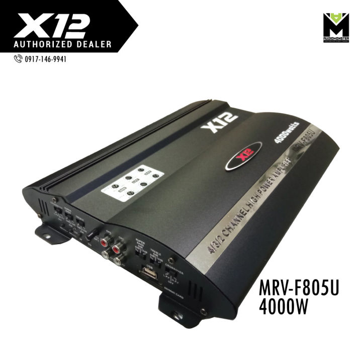 X12 MRV-F805U 4000W Car Amplifier w/ USB (Black) | Lazada PH