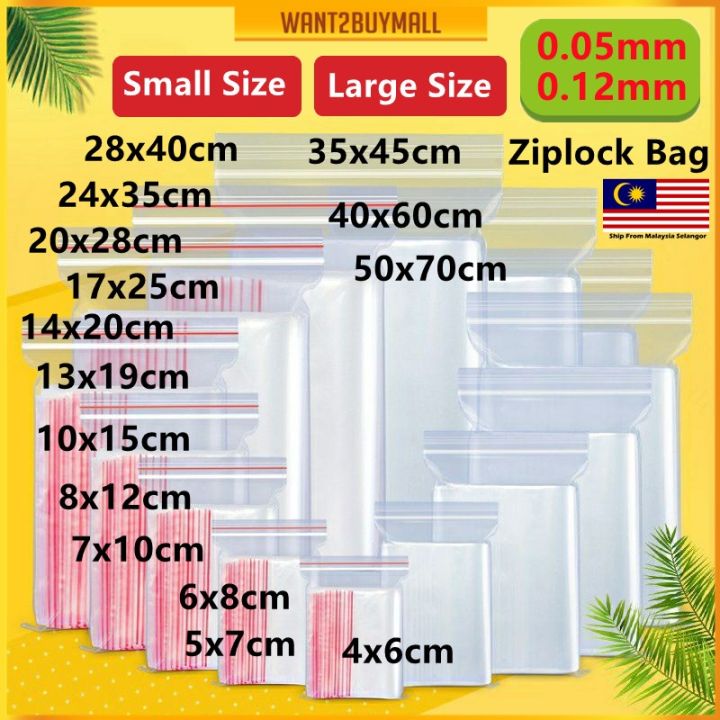 🇲🇾 Small Large Food Grade Storage Transparent Plastic Zipper Bag ...
