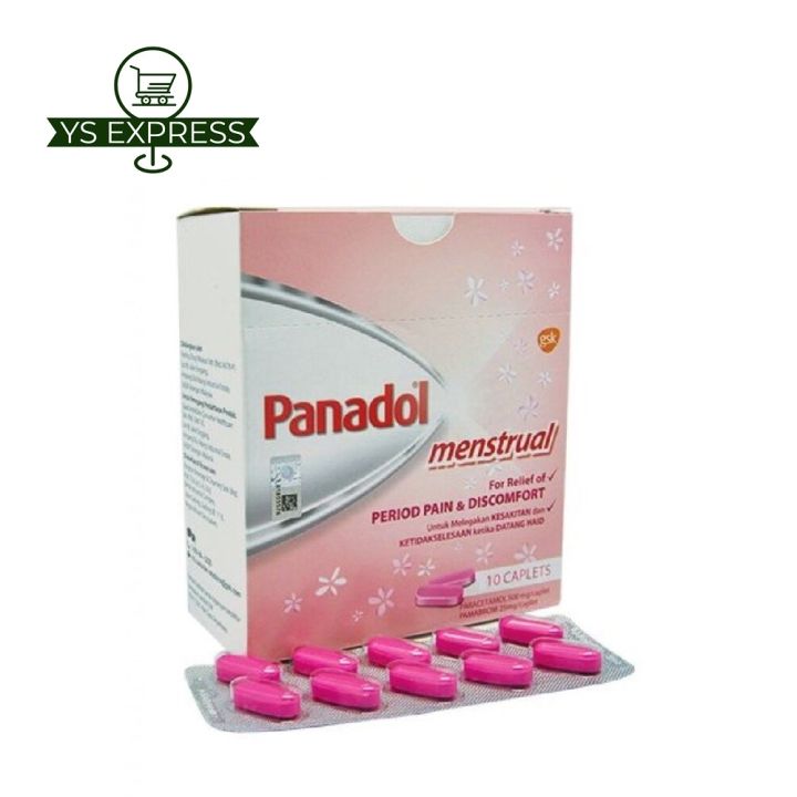Panadol Menstrual 10 Caplet / Strip - Paracetamol 500mg, Pamabrom 25mg ...