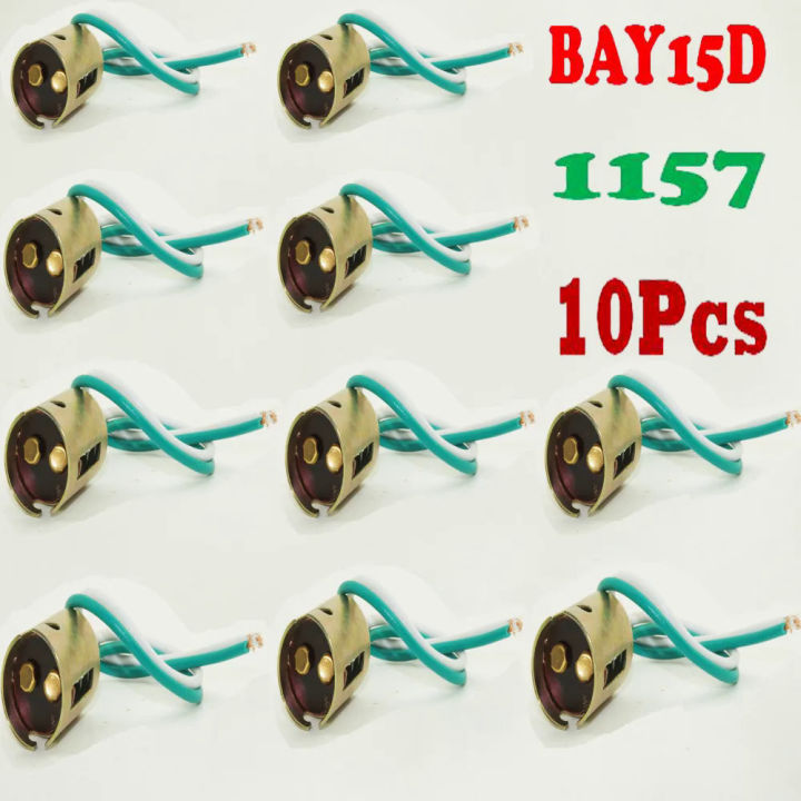 10 BAY15D 1157 T10 LED Light Bulb Socket Holder Wire Connector For Car ...