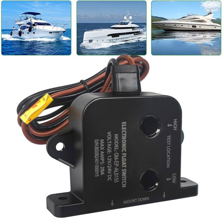 【ISMAY】 12V/24V Marine Bilge Pump Level Switch Efficient Float Sensor for Boat Safety [New ...