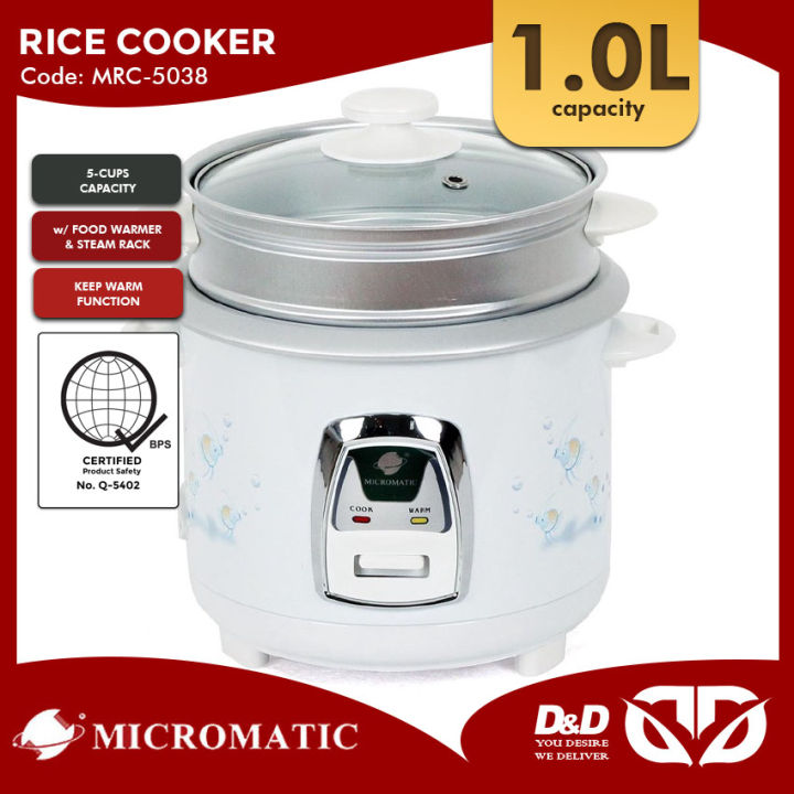 D&D | Micromatic MRC-5038 1L Rice Cooker Good for 5 Persons | Lazada PH