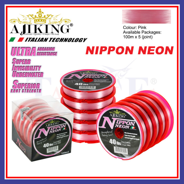 100M (15LB-60LB) Ajiking Nippon Neon Fishing Line Tali Pancing Fishing ...