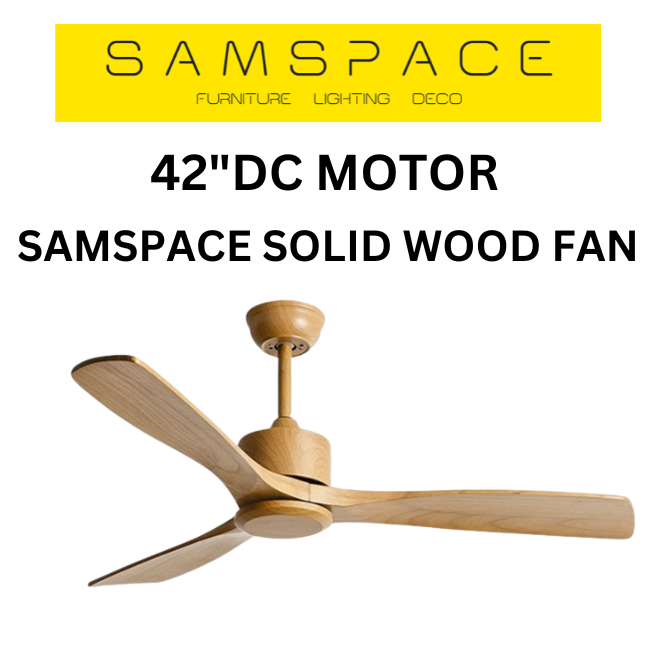 READYSTOCK Solid Wood DC Motor Ceiling Fan Silent Strong Big Wind KDK ...