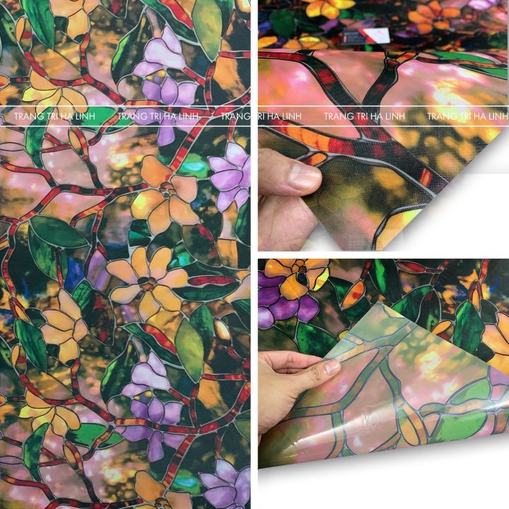 Decal dán kính mờ 3d , giấy decan dán kiếng dày hoa văn sắc nét dán cửa ...