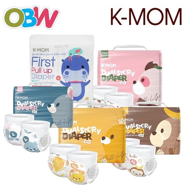 K-MOM Dual Story Pull Up Pants Diapers (M/L/XL/XXL/XXXL) KMOM Baby ...