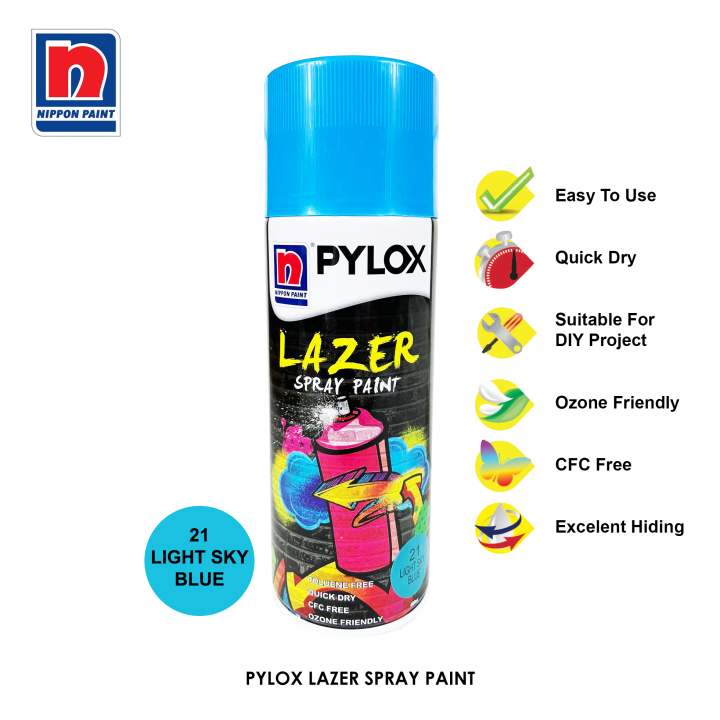 Pylox Lazer Spray Paint Light Sky Blue PLZ021 400cc | Lazada PH