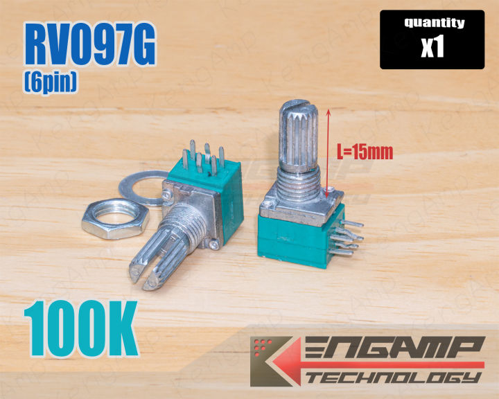 (มีตัวเลือก) [VR] RV097G B10K B20K B50K B100K วอลุ่มสเตอริโอ 6ขา แกนยาว ...