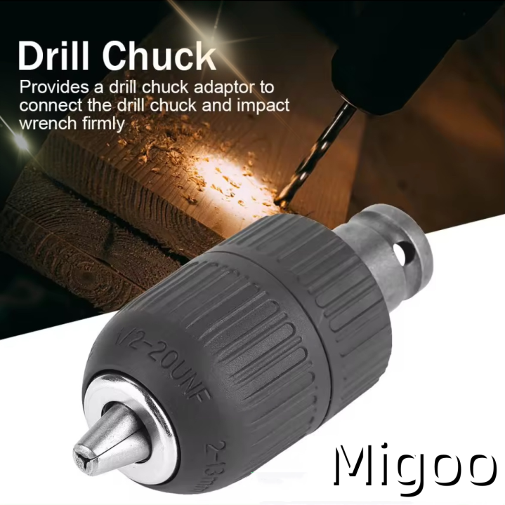 Keyless drill bit chuck 2-13mm for impact drilling rig conversion, with ...