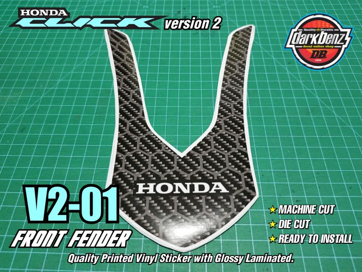 Honda Click Version 2 - Front Fender Quality Printed Sticker | custom ...