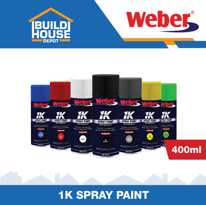 WEBER 1K Auto Acrylic Spray Paint - Complete Standard Colors - 400 ml ...