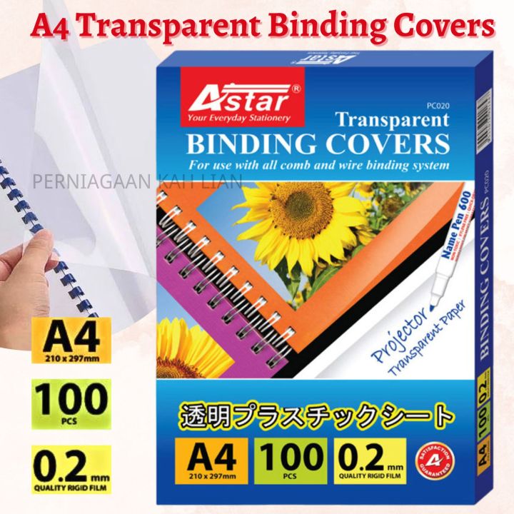 Astar A4 Transparent Binding Covers / PVC Plastic Transparent Cover 0 ...