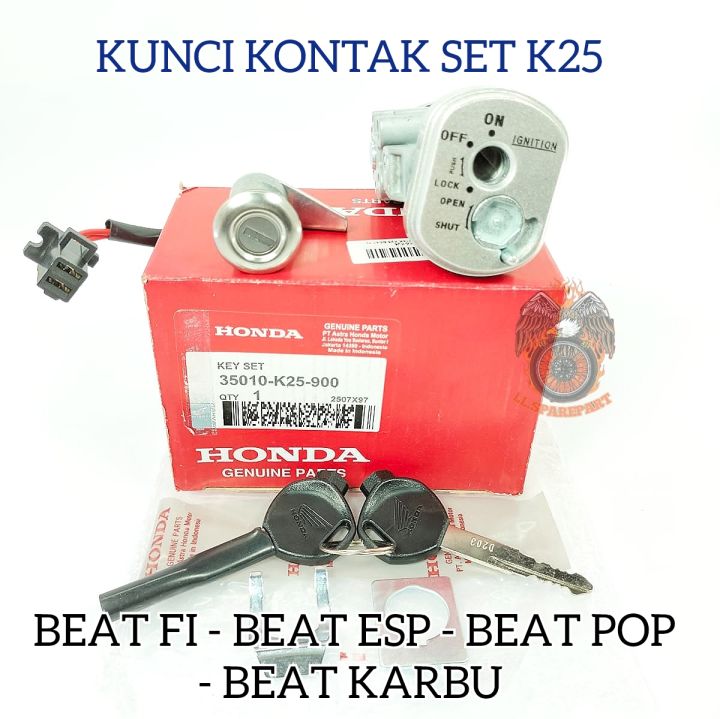 KUNCI KONTAK SET PLUS JOK HONDA K25 KEYSET KONCI KONTAK KUALITAS ASLI ...