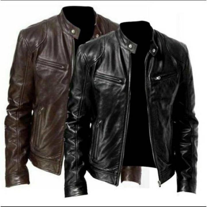 【Manila Ship】 MOTORCYCLE LEATHER JACKET FOR MEN ё | Lazada PH