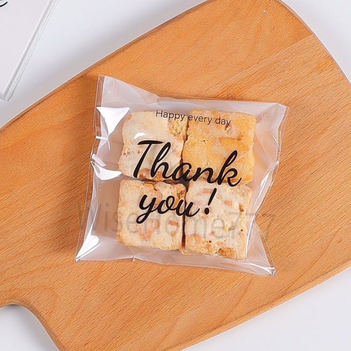 100pcs/set Thank You 10x10 Cm and 7x7 Cm candy wrapper packaging graham ...