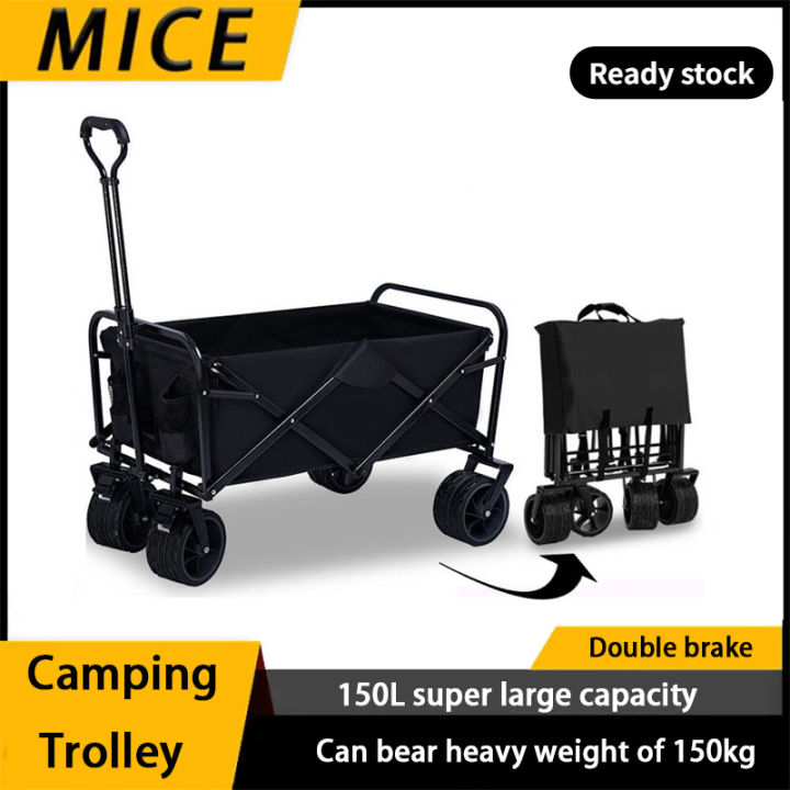 Outdoor camping travel trolley 120KG large capacity foldable camping ...
