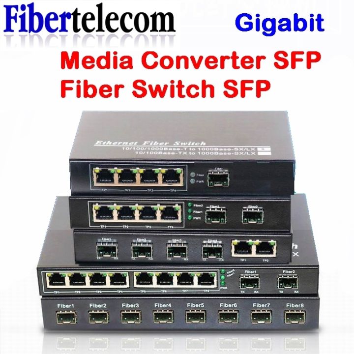 Ethernet fiber switch SFP ports Gigabit SFP Media converter 1000Mbps ...