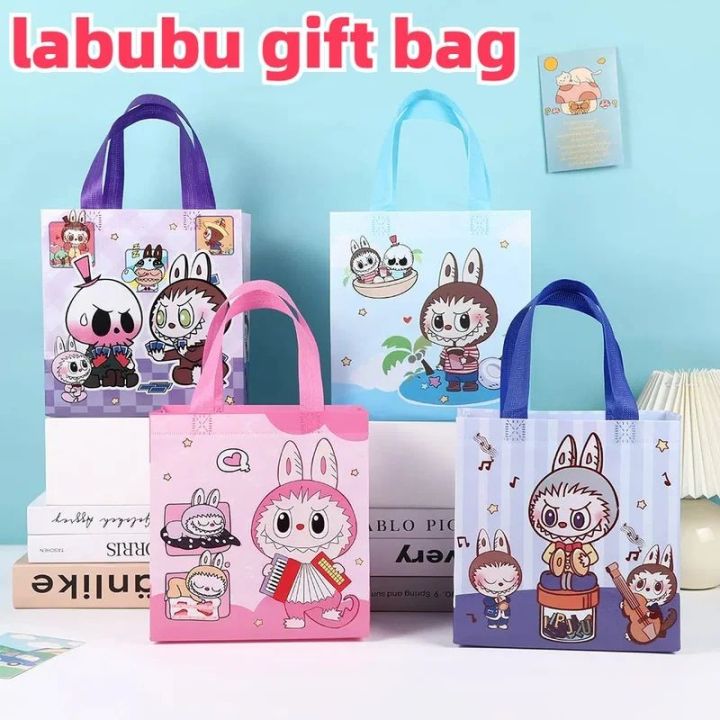 Cute Monster Labubu Theme Handbag Party Gift Bag Plastic Children's ...