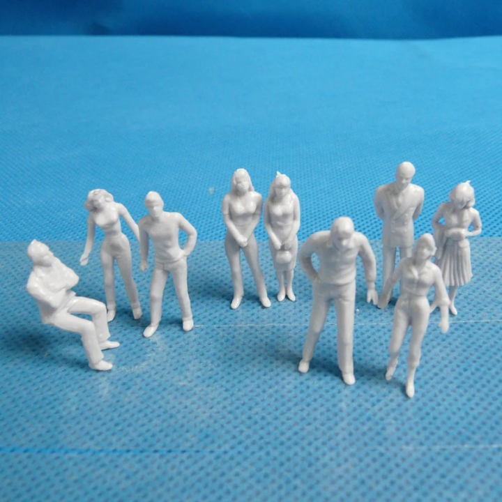 【lock】 100Pcs 1/25 to 1/200 Scale Mini Unpainted White Model People ...