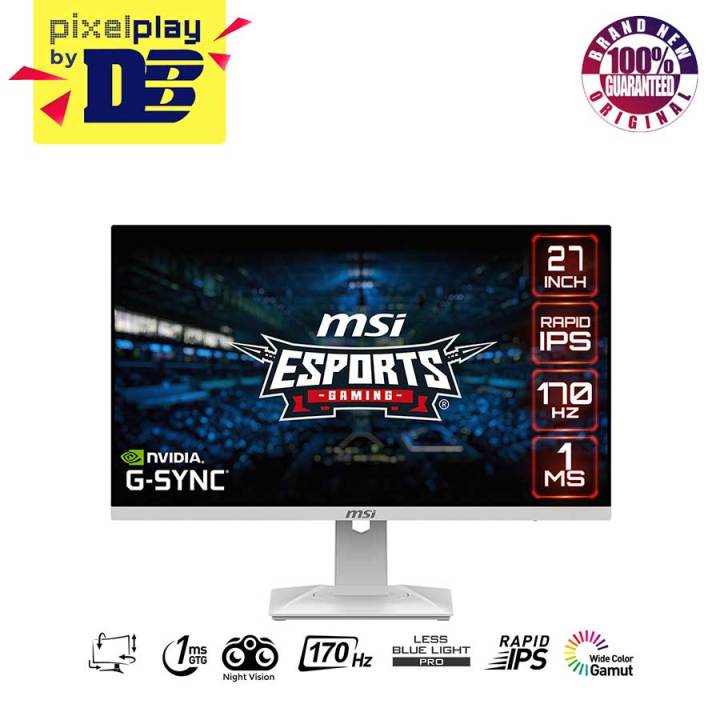 MSI G274QRFW 27" WQHD Rapid IPS 1ms GTG 170Hz G-Sync Compatible eSports ...