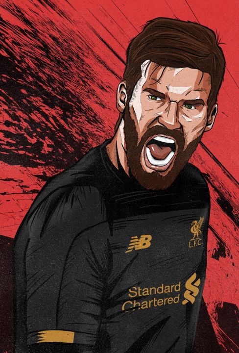 โปสเตอร์ Alisson Becker Liverpool The Kop Champions โปสเตอร์ติดผนัง ของ ...