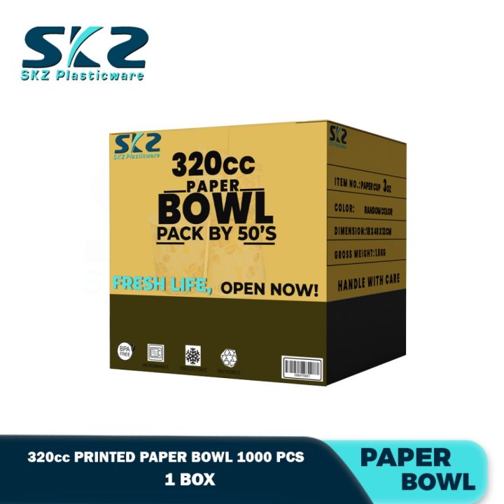 SKZ Paper Bowl Laminated with design 320cc 1box | Lazada PH