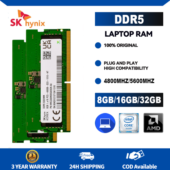 【Free shipping】SK hynix 8GB/16GB 1Rx8 262Pin DDR5 SODIMM PC5-34800 Laptop Memory Notebook RAM ...