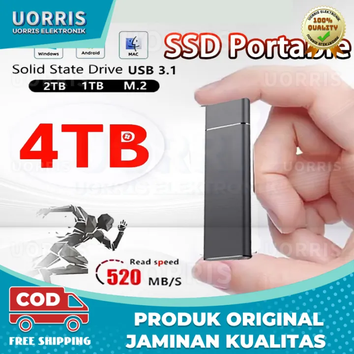 SSD Laptop Portable SSD External SSD Eksternal 2TB SSD Eksternal dengan ...