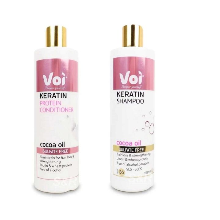 Voi Keratin Shampoo & Conditioner Cocoa Oil 400mL | Lazada PH