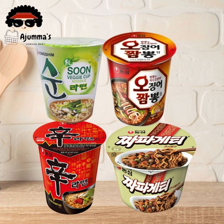 Nongshim Shin Cup Ramyun / Soon Veggie / Champong/ Chapagetti - Korean ...