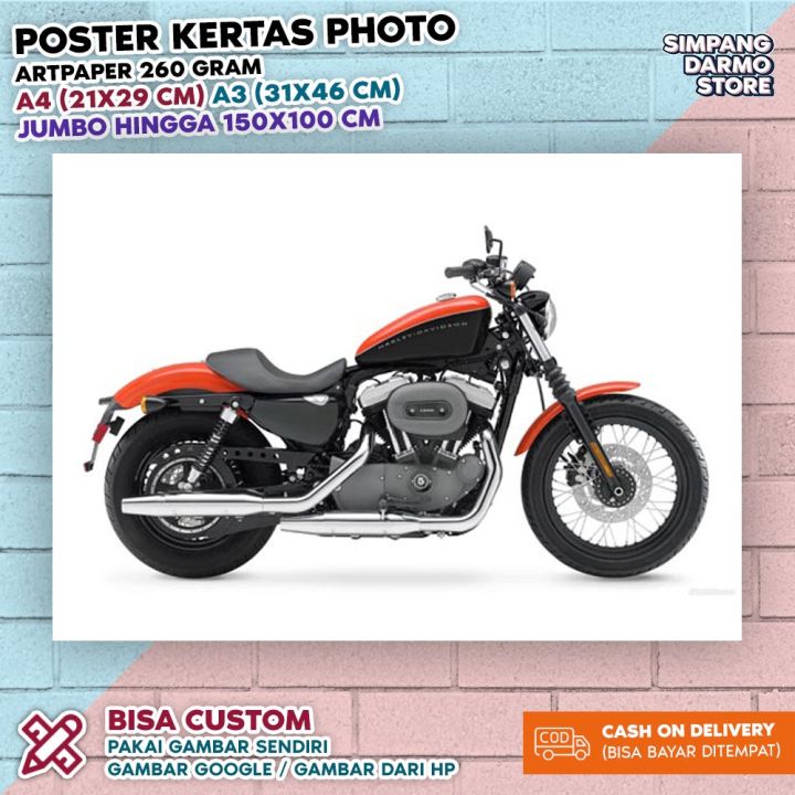 Poster Motor Harley Davidson Sport Moge Motor Gede Custom Tersedia ...