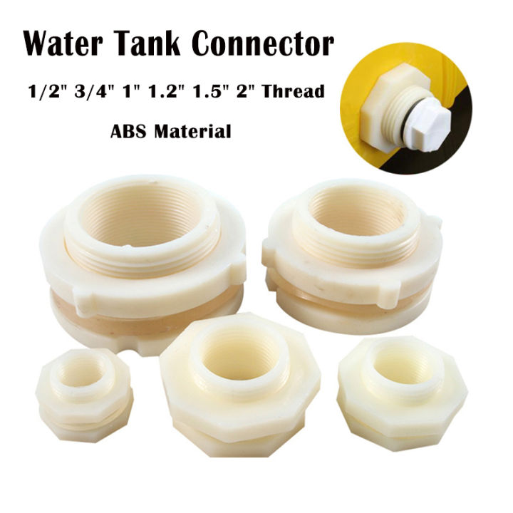 ABS Aquarium Connector Water Tank Pipe Connector 1/2 3/4 Thread Outlet ...